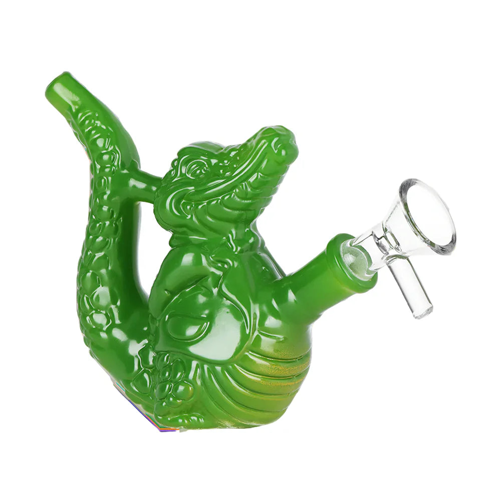 Grinning Gator Water Pipe – 4.25" Novelty Glass Bong | Fat Buddha Glass