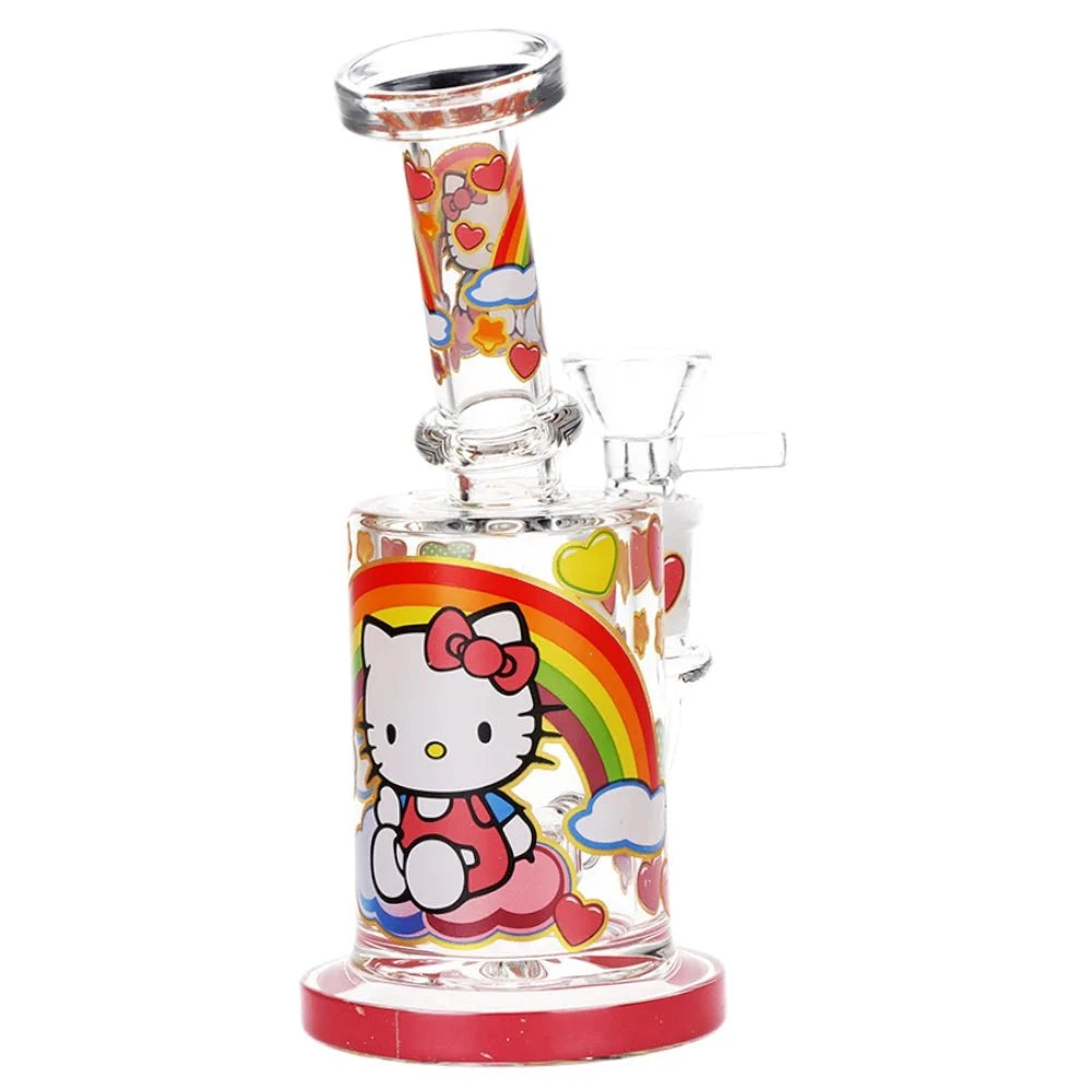 Mini Hello Kitty Bong – 6" Glass Water Pipe with Showerhead Perc | Fat ...
