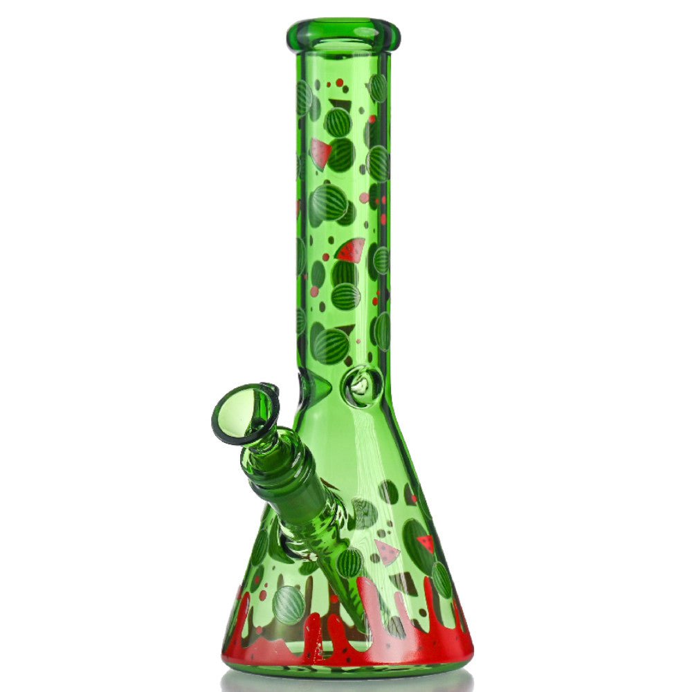 Watermelon Beaker Bong – 10" Green Glass Bong with Ice Catcher | Fat ...