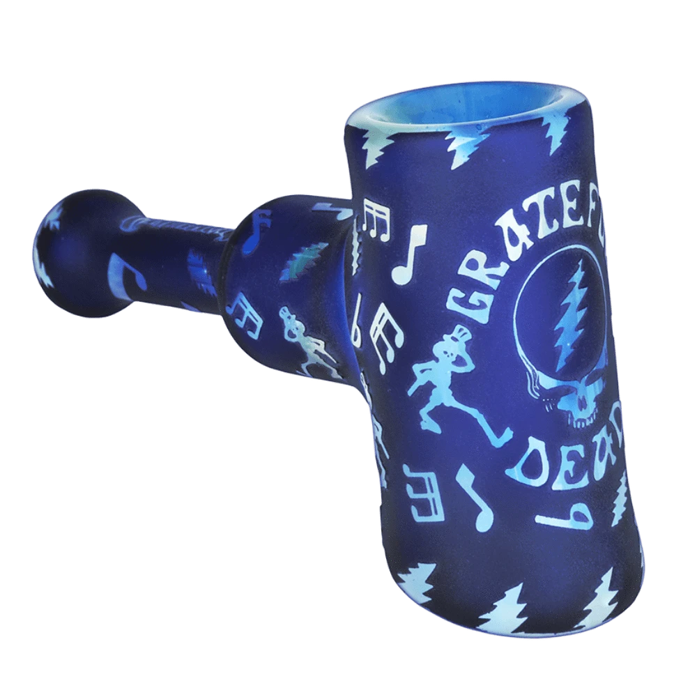 Grateful Dead Etched Hammer Bubbler – 5" Sandblasted Glass Pipe by Pulsar