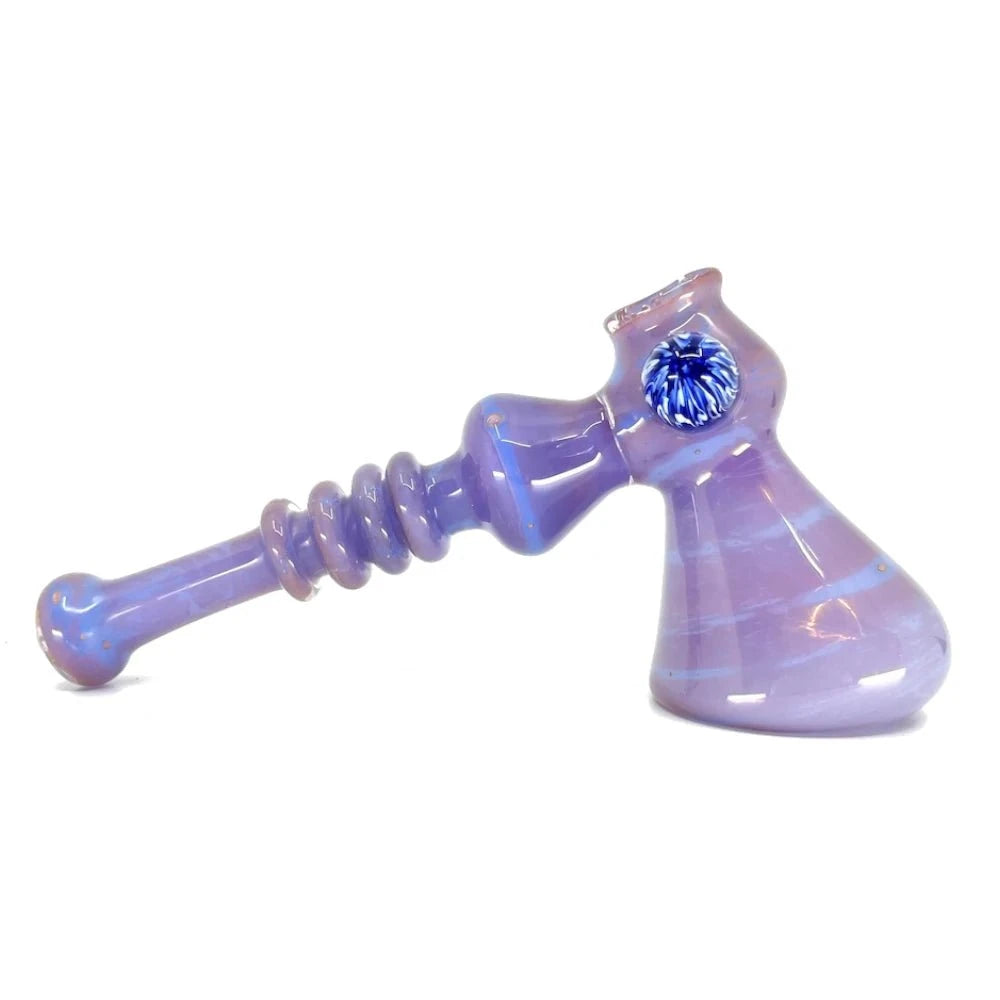 Double Layer Hammer Bubbler – Bubbler with Marble & Color-Layered Glass
