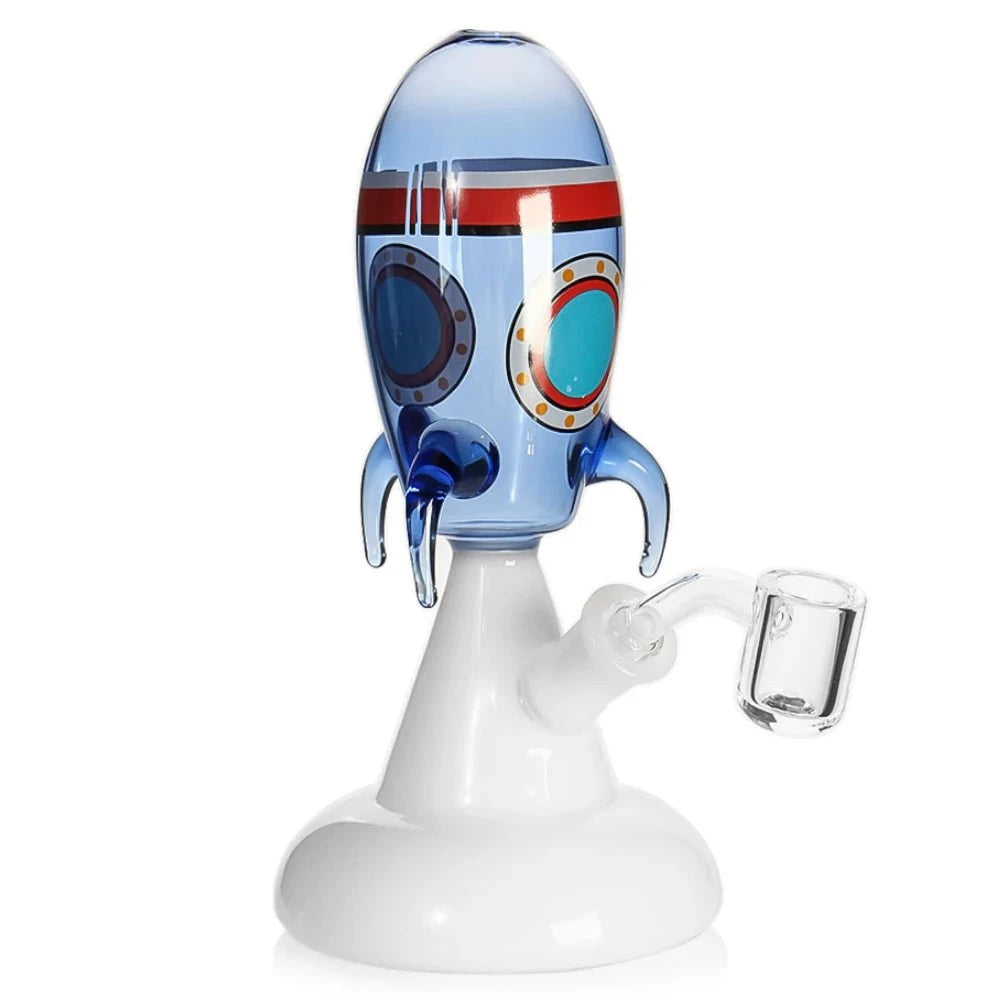 Rocketship Dab Rig – 8" Hittn Glass Rig with Quartz Banger