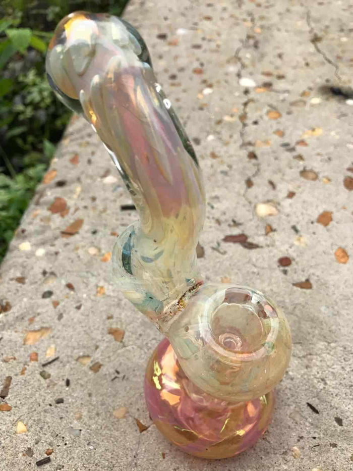 Gold Fumed Glass Bubbler
