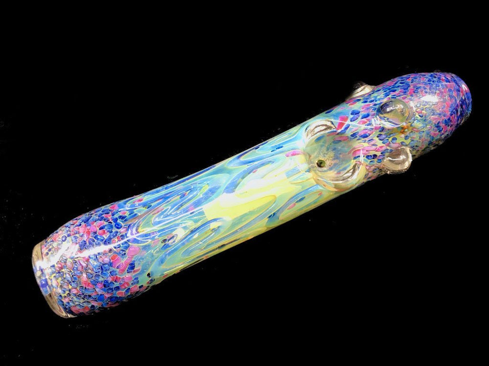 Fumed Steamroller Pipe – 6" Color-Changing Pipe with Silver & Gold Fume
